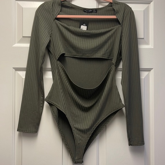 Nasty Gal | Tops | Nwt Nasty Gal Green Cut Out Bodysuit | Poshmark